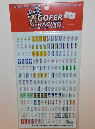 Gofer-Racing GR LICENSE PLATE DECALS Plastic Model Vehicle Decal Kit ...