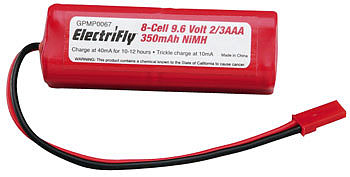 Great-Planes ElectriFly NiMH 8C 9.6V 350mAh 2/3AAA