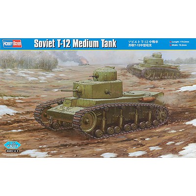 HobbyBoss Soviet T-12 Medium Tank Plastic Model Military Vehicle Kit 1/ ...