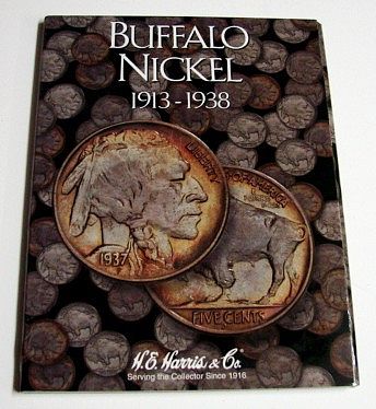 HE-Harris Buffalo Nickel 1913-1938 Coin Folder Coin Collecting Book and ...