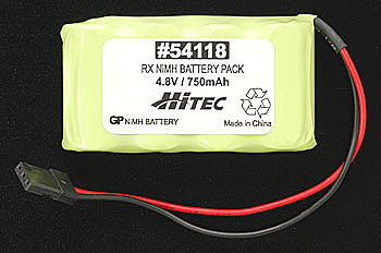 Hitec Receiver NiMH Battery Pack, Flat, 750mAh #54118