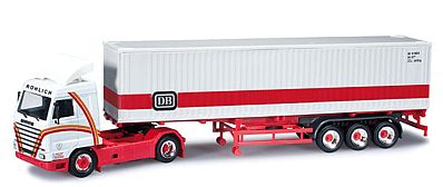 Herpa Scania Streamline Tractor w/Container Trailer HO Scale Model ...