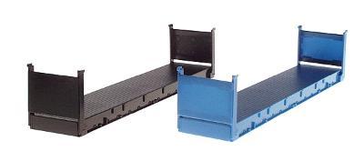 Herpa 40' Bulkhead Flatbed Containers pkg(2) HO Scale Model Railroad ...