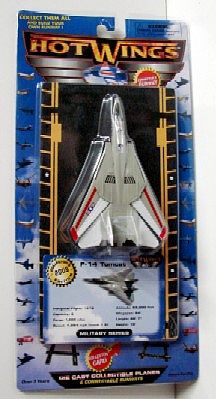 Hot-Wings F14 (Gray w/Red & White Stripes) Military Plane Diecast Model ...