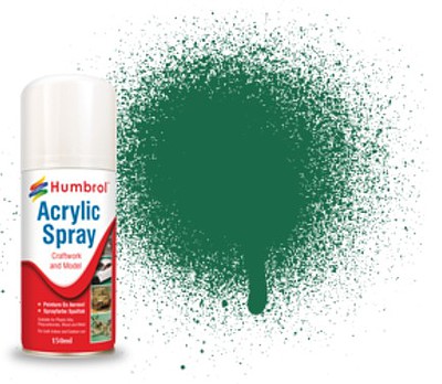 Humbrol 150ml Acrylic Matte Dark Green Spray