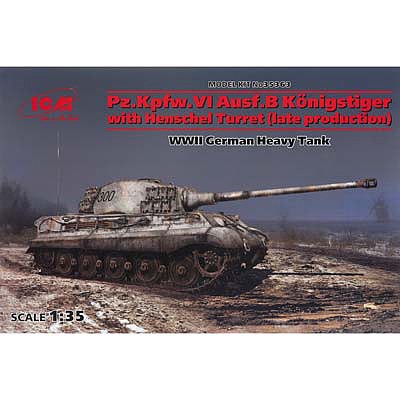 ICM PZ.KPFW.VI AUSF.B Konigstiger Plastic Model Military Vehicle Kit 1/ ...
