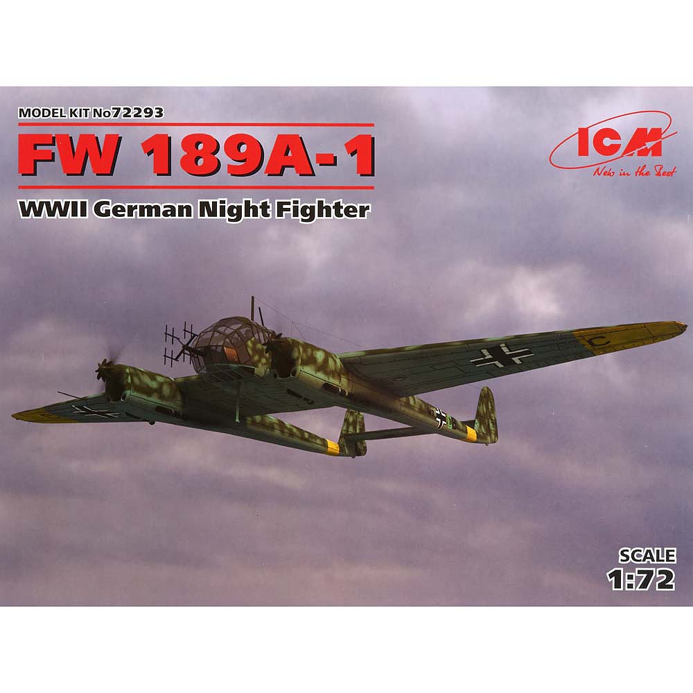 ICM FW 189A-1 WWII German Night Fighter Plastic Model Airplane Kit 1/72 ...