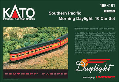 Kato Morning Daylight Streamlined 10-Car Set - Ready to Run Southern ...