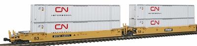 Kato Gunderson MAXI IV Well Car w/53' Canadian National Container TTX ...