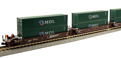Kato Gunderson Maxi-I 5-Unit Double-Stack Well Car BNSF N Scale Model ...