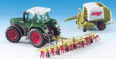 Kibri Tractor w/ CLAAS Hay Rake & Baler Kit HO Scale Model Railroad ...