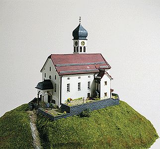 Kibri Church with Blue Turret Kit N Scale Model Railroad Building #37032