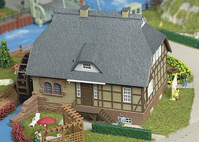 Kibri Thatched Watermill Kit HO Scale Model Railroad Building #39157