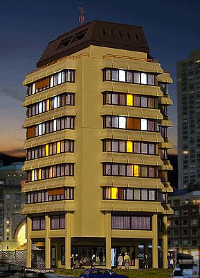 Kibri High-Rise Building w/Lght - HO-Scale #48218