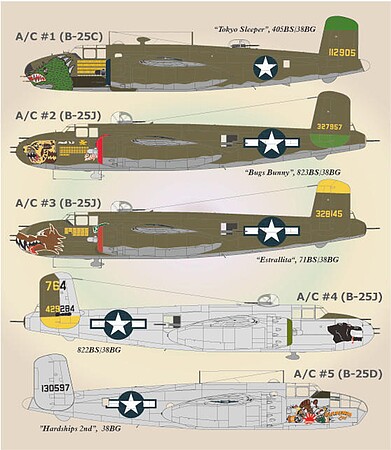 Lifelike-Decals North American B-25 Mitchell Decals part 1