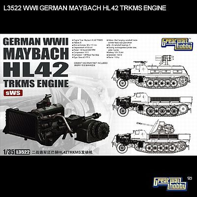 Lion-Roar 1/35 WWII German Maybach HL42 TRKMS Engine for sWS Halftrack ...