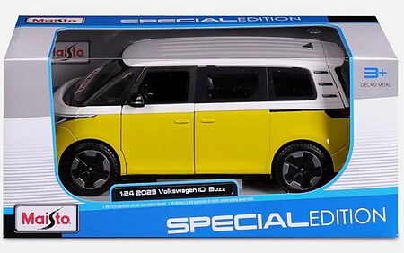 Maisto 1/24 VW ID Buzz Electric Minivan (White w/Yellow)