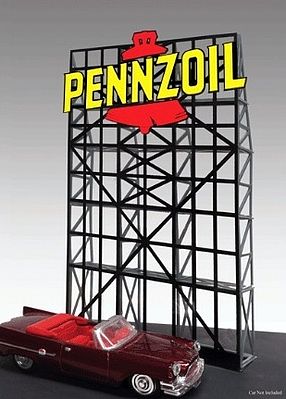Micro-Structures Pennzoil Animated Neon Billboard