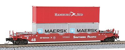 Micro-Trains Gunderson 70' Husky Stack Well Car w/2 Containers - Ready ...