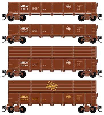 Micro-Trains 40' Gon Runner 4Pk MILW - N-Scale #99300190