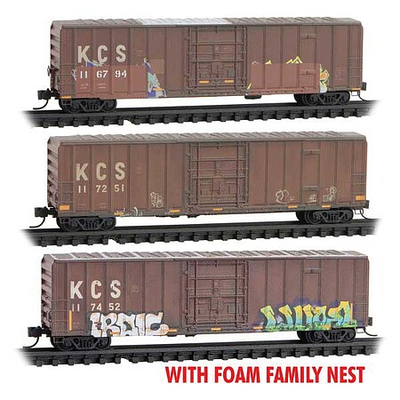 Micro-Trains 50' Box Wthrd KCS 3/ Foam - N-Scale #99305018