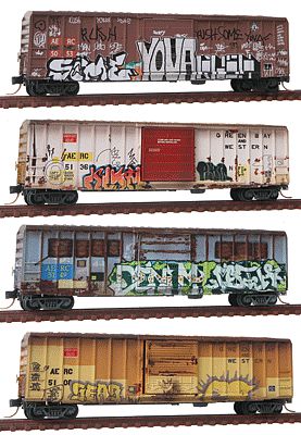 Micro-Trains 50' Rib-Side Single-Door Boxcar No Roofwalk 4-Car Runner Pack - Ready to Run Albany ...