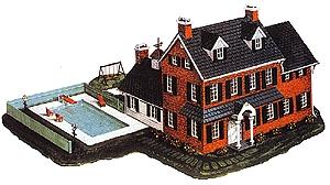 Model-Power Two-Story Mansion with Pool Kit N Scale Model Railroad ...