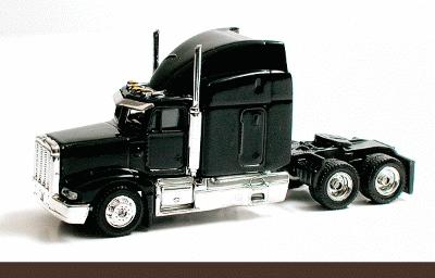 Model-Power 1/87 Peterbilt Semi Truck Cab Black HO
