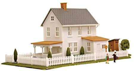 Model-Power Built-Up Buildings Lighted w/Two Figures Farm House - N ...