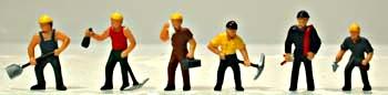 Model-Power Railroad Personnel pkg(6) Work Crew - HO-Scale #5701