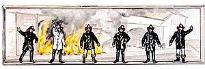 Merten American Fire Fighters Set #1 1950s/60s Model Railroad Figure HO ...