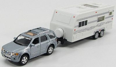 Motor-Max 1/43 2008 Ford Escape SUV w/Camper Trailer #78670e