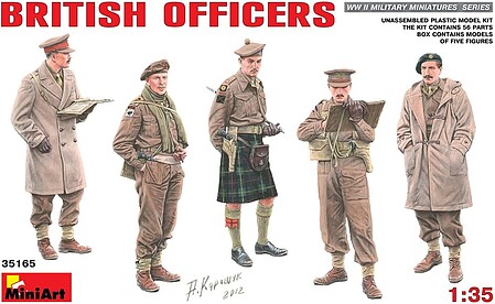 Mini-Art British Officers (5) (New Tool) Plastic Model Military Figure ...