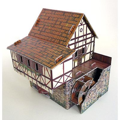 MRC Medieval Water Mill 3D Model Kit Plastic Model Diorama All Scale #245