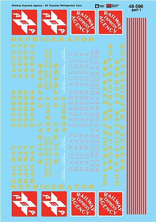 Microscale Railroad Decal Set - Railway Express Agency 50' Wood Express ...
