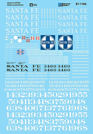 Microscale ATSF White Lettering for Steam Locomotives HO Scale Model ...