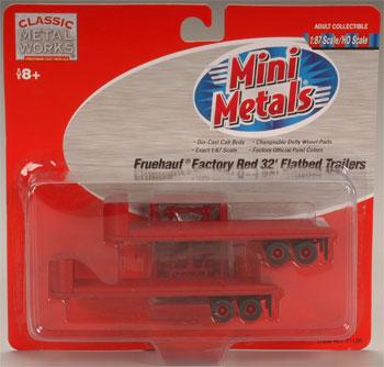 Classic-Metal-Works Mini Metals 32' Flat-Bed Trailer Set pkg(2)