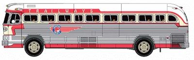 Classic-Metal-Works GMC PD 4103 Intercity Bus Trailways HO Scale Model ...
