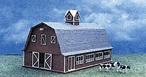 NE-Scale-Models Dairy Barn HO Scale Model Railroad Building Kit #40009