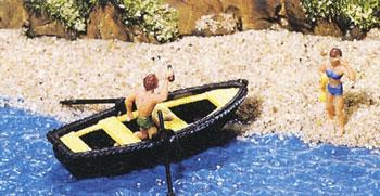 Noch Rowboat w/2 Figures - HO-Scale #11260