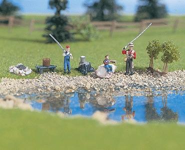 Noch Fishermen Camp Figure/Accy Set HO