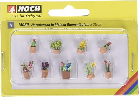 Noch Ornamental Plants in Flower Pots Kit #1(9)