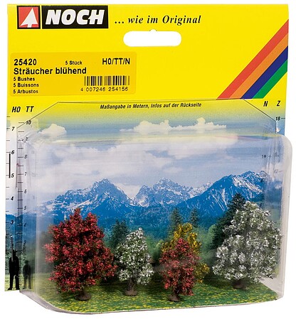 Noch Bushes In Bloom 30-40mm (5) Model Railroad Grass Earth #25420