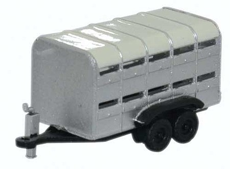 Oxford Livestock Trailer - Assembled Grey/White - N-Scale #nfarm001