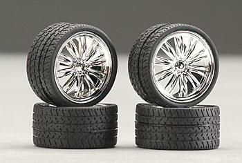 Pegasus Vanquish 23'' Chrome Rims w/Tires (4) Plastic Model Tire Wheel ...