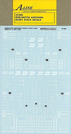 Proto-Power HO BN Husky Stack Car Decals (D) #27805