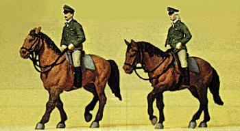 Preiser Police Mounted On Horseback German Officers Model Railroad ...