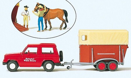 Preiser Mitsubishi Pajero with Trailer