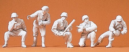 Preiser German Army WWII 5 Man Crew for PAK 40 7.5c Model Railroad Figures 1/72 Scale #72518