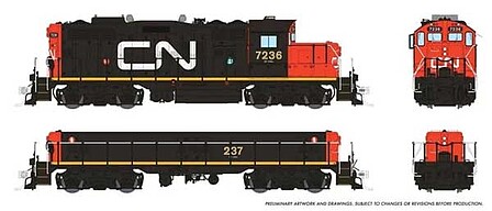 Rapido Ho GP-9rm Mother+Slug CN 7236+237 W/sd